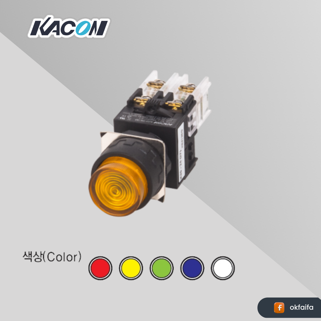 Kacon Control Switch Ø22 [K22-27G 220VAC LED Push Button Switch Lighted ...