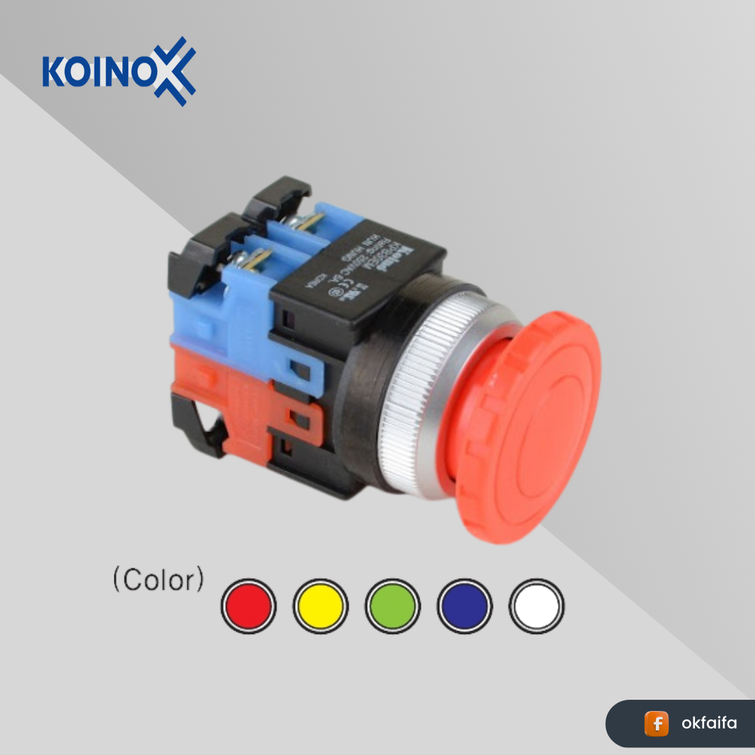 KOINO Switch Ø30 KH-3040 [Emergency Switch 250VAC 6A Red]
